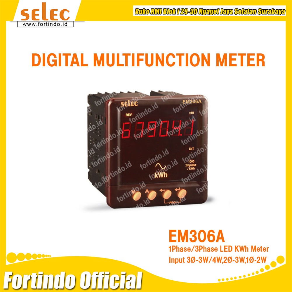 Digital Vaf Energy Meter 1phase 3phase Led Kwh Meter Em306-a Selec ...