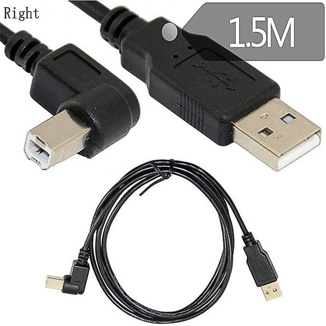 USB 2.0 A Male to USB B Male Type B BM Up&Down&Right & Left Angle ...