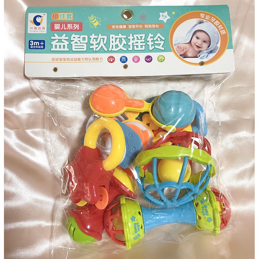 10pcs Set Baby Cute Hand Jingle Bells Toys Colorful Puzzle Shaking ...
