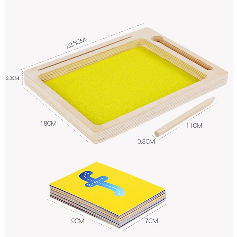 Treeyear Sand Tracing Tray - Wooden Montessori Sand Tray with Lid for ...