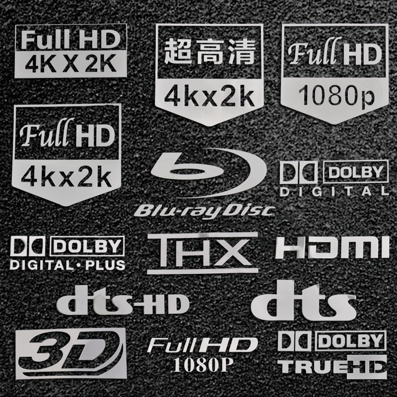 New Metal Sticker-Dolby Bluetooth WIFI THX DTS NFC 4K HD 1080P Metal ...