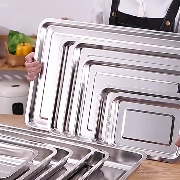 Nipiin Stainless Food warmer Tray Serving Plate Thin/Thick Stainless ...