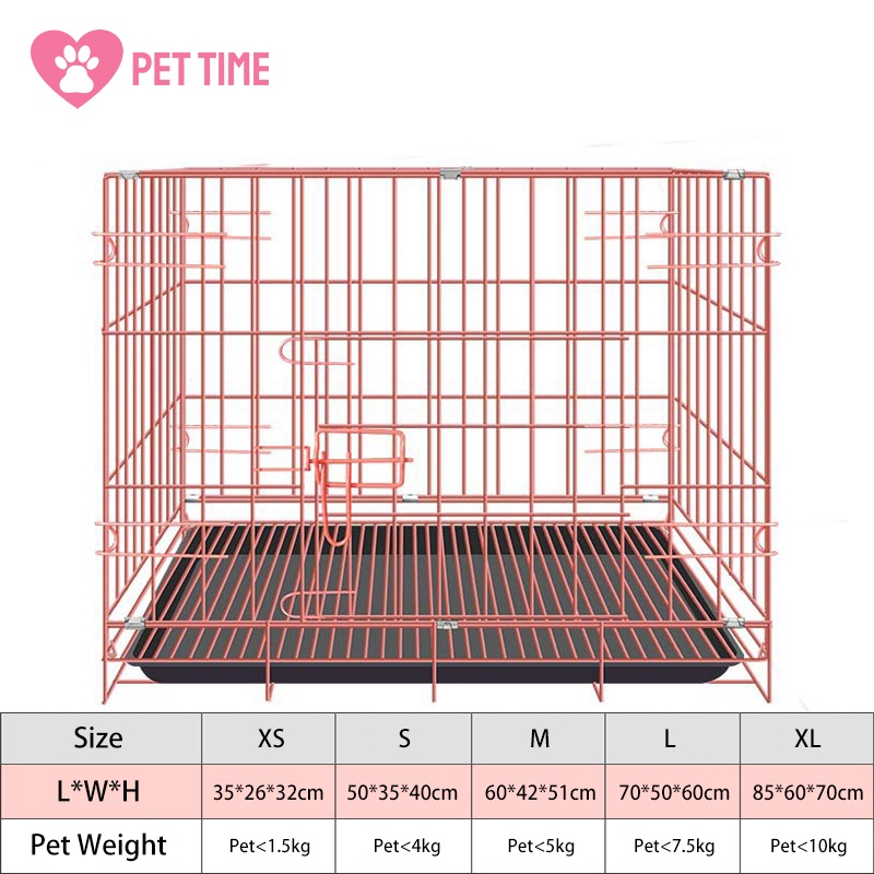 Pet Cage Collapsible Folding Free Poop Tray for Dog cage Cat Rabbit ...