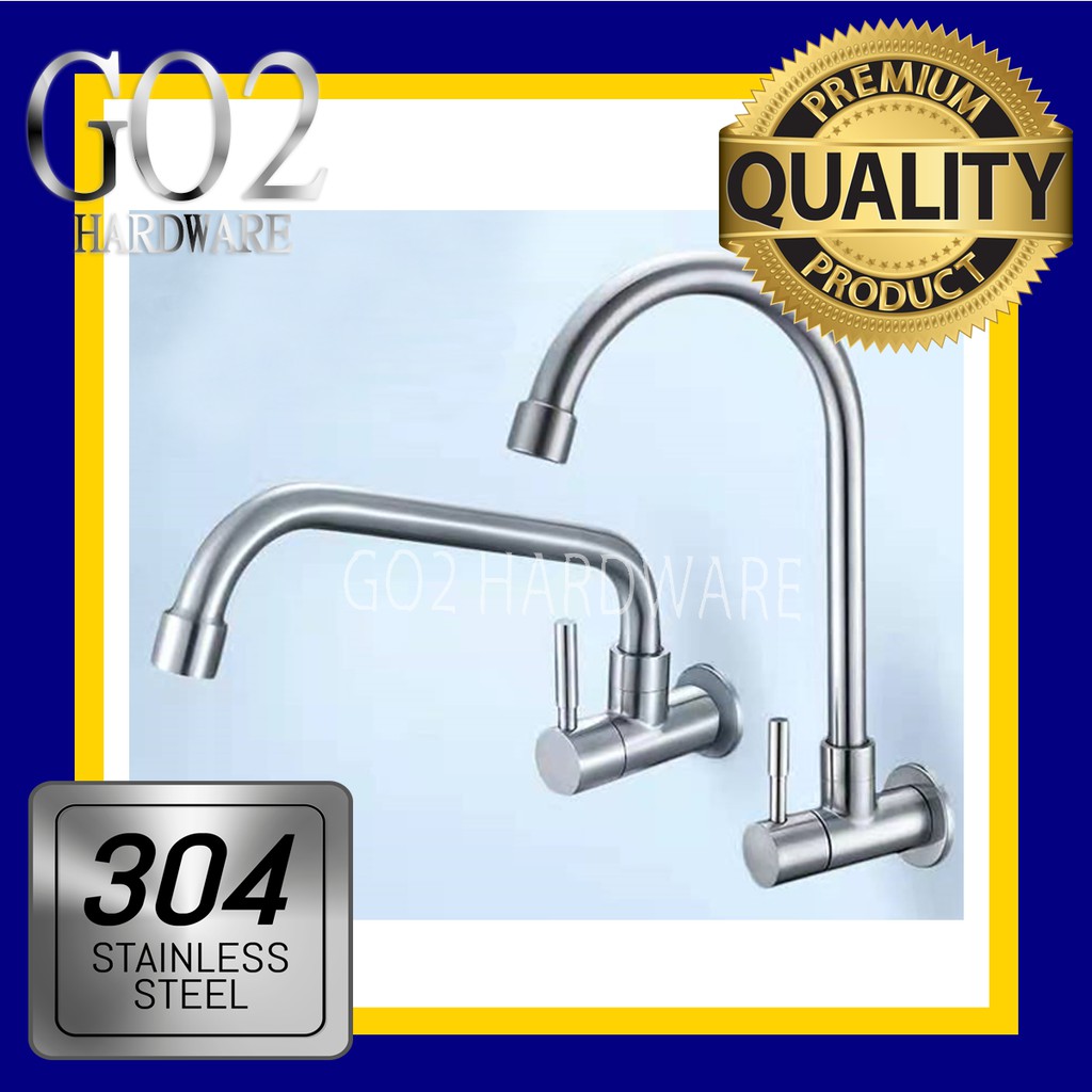 Best Stainless Steel Wall Mounted Kitchen Faucet , COD | Shopee Philippines