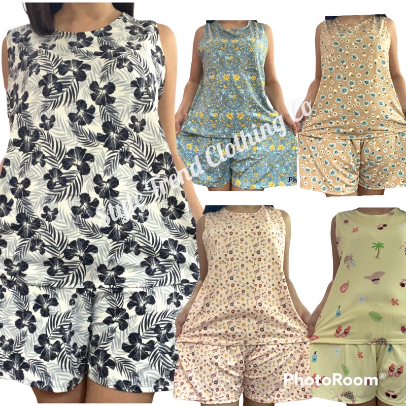 (ST19) M - 2XL Terno Sando Short Pambahay | Plus Size Terno Sleeveless | Shopee Philippines