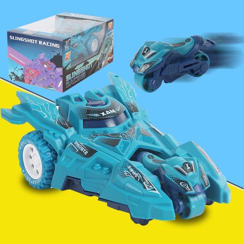 2 In 1 Ejection Shoot Battle Pull Back Car Catapult Sliding Motorcycle ...