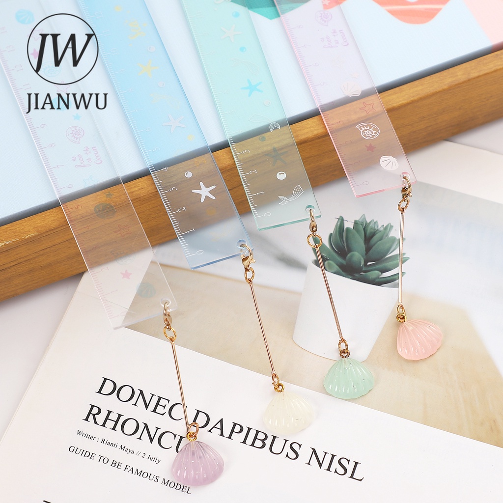 JIANWU random 1 Pc 15cm Transparent Acrylic Pendant Ruler Student ...
