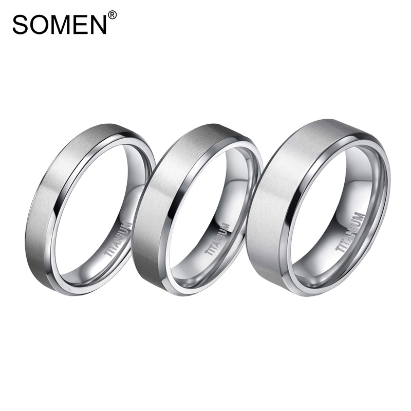 SOMEN Titanium Rings 4MM 6MM 8MM Fashion Wedding Band for Men Women ...
