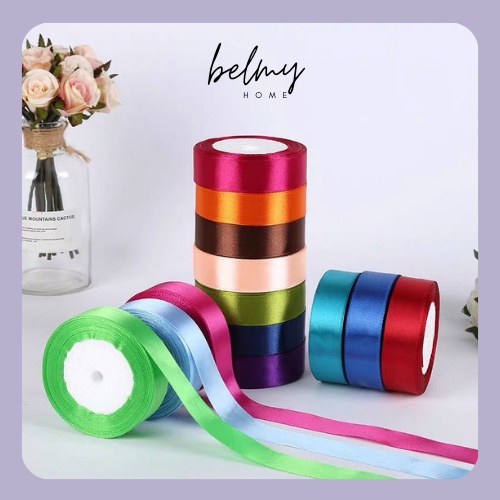 2.5cm Satin Ribbon Gift Packaging Roll Ribbon Flower Making DIY Holiday ...