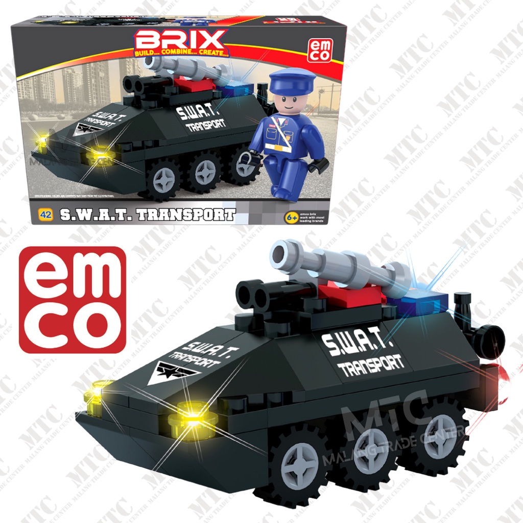 Lego Bricks Emco Brix Block Toys Police Car Marine Ships And ...