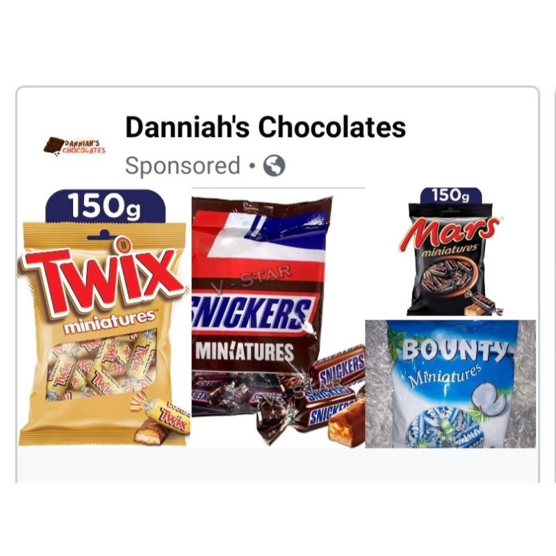 Snickers/Twix/Mars/Bounty Miniatures 150g | Shopee Philippines