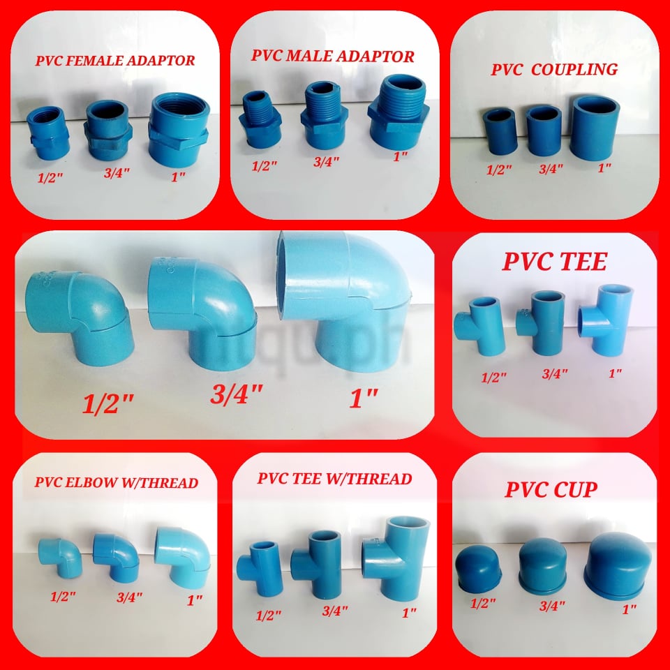 PVC Blue Fitting Elbow, Tee, Coupling, Male Adaptor, Female Adapter ...