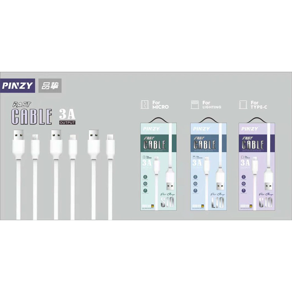Pinzy C10 Type C Fast And Flat data Cable | Shopee Philippines