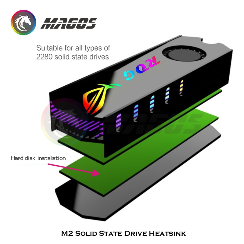 ROG M.2 SSD NVME Heat Sink 2280 Solid State Hard Disk Aluminum Heatsink ...