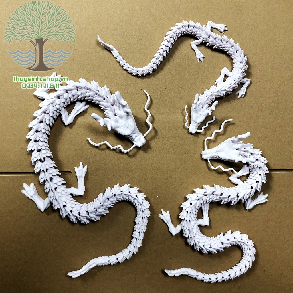 White Dragon Model with flexible joints printed with 3D technology to ...