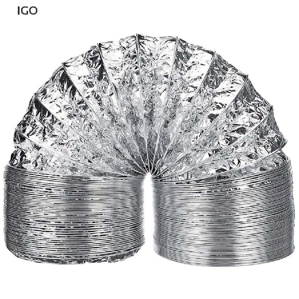 IGO 4inch Ventilator Pipe Aluminum Tube Air Ventilation Hose Flexible ...