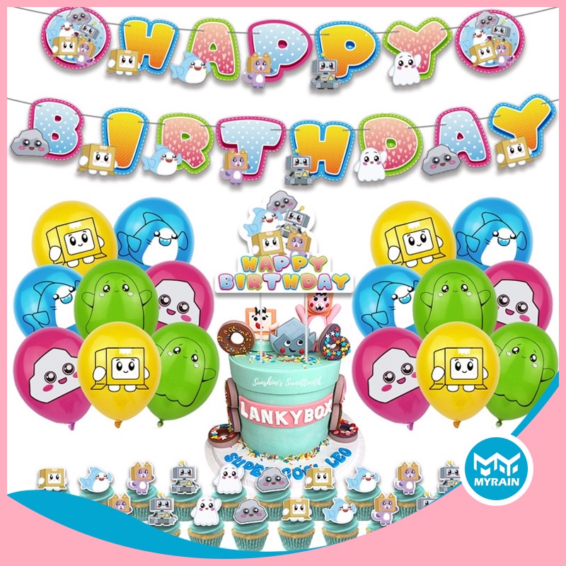 New Lankybox Birthday Theme Birthday Party Decoration Banner Pull Flag ...
