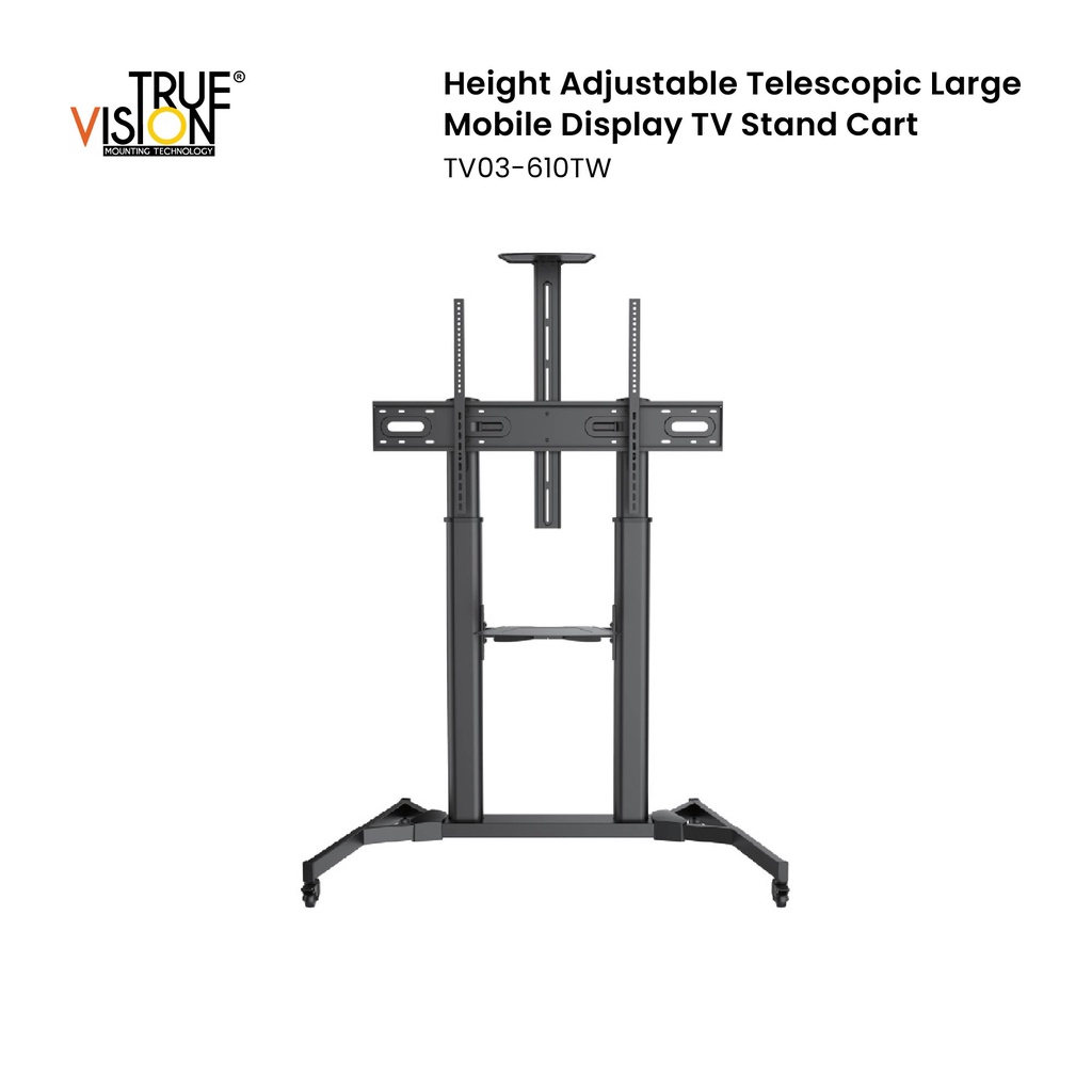 True Vision Height Adjustable Telescopic Large Mobile Display TV Stand ...