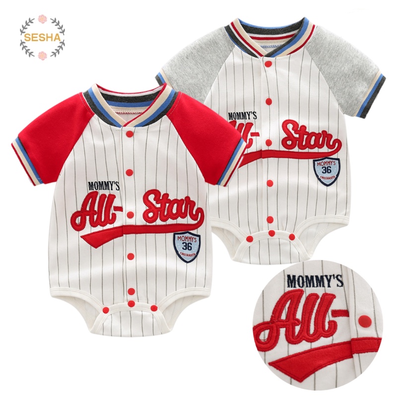 Newborn short-sleeved thin romper baby boy romper baby casual ...