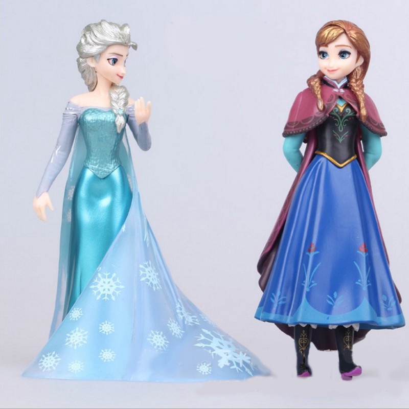 14-16CM Frozen Princess Cake Toppers Elsa Anna Toy Decorations | Shopee ...