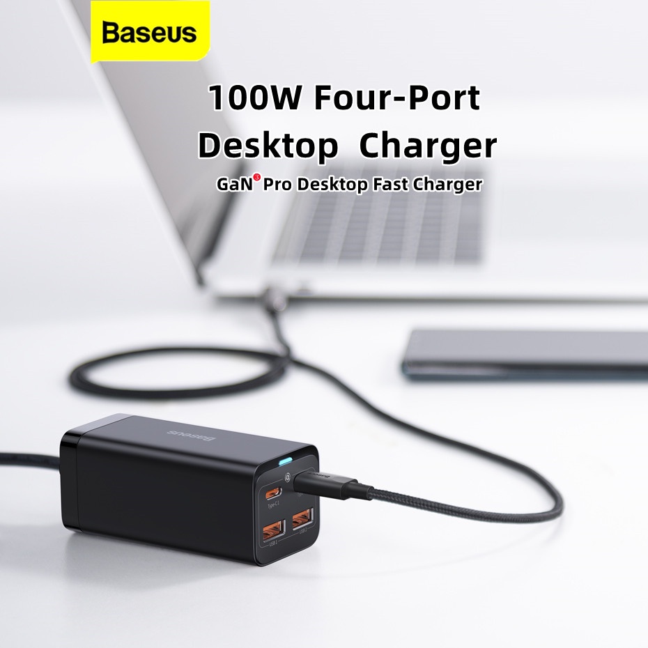 Baseus GaN 100W Desktop Charger Quick Charge 4.0 QC 3.0 PD USB-C Type C ...