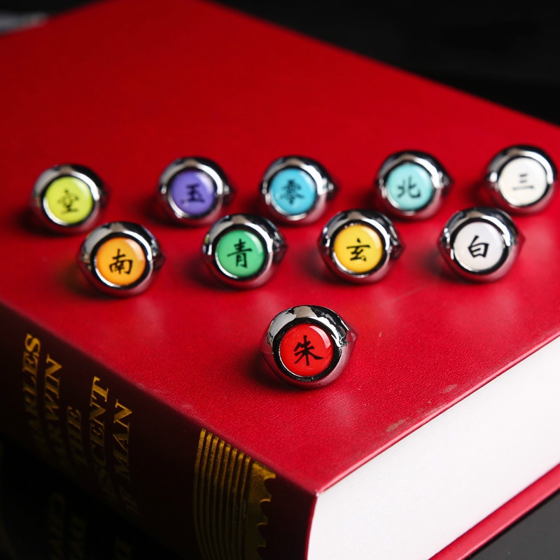Anime Naruto Cosplay Ring Set Akatsuki Itachi Ring Akatsuki Member Ring ...
