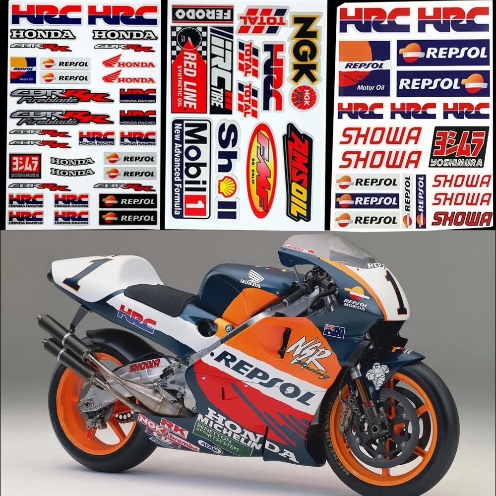 HRC Reflective Motorcross Motorcycle Stickers Decals For Honda VFR 400 ...