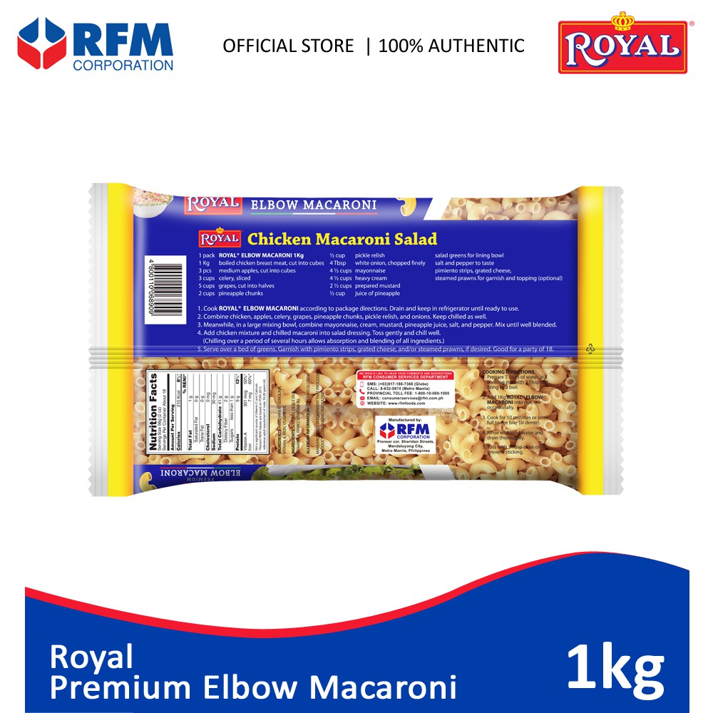 Royal Premium Elbow Macaroni 1kg | Shopee Philippines