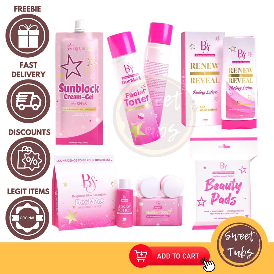 Brightest Skin Essentials Dermax Set Beauty Pads Renew and Reveal ...