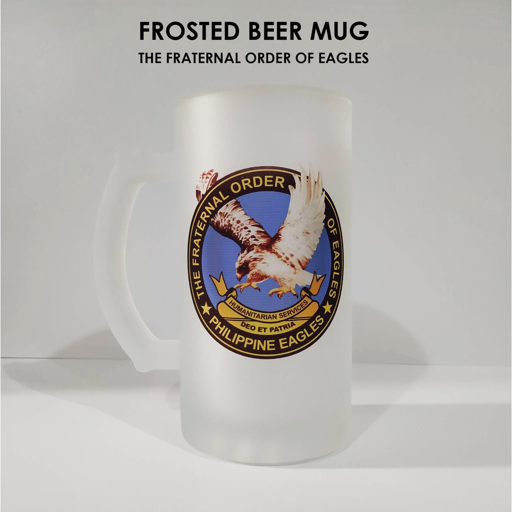 FROSTED BEER MUG THE FRATERNAL ORDER OF EAGLES 𝙛𝙧𝙚𝙚 𝙩𝙛𝙤𝙚 𝙨𝙩𝙞𝙘𝙠𝙚𝙧 ...