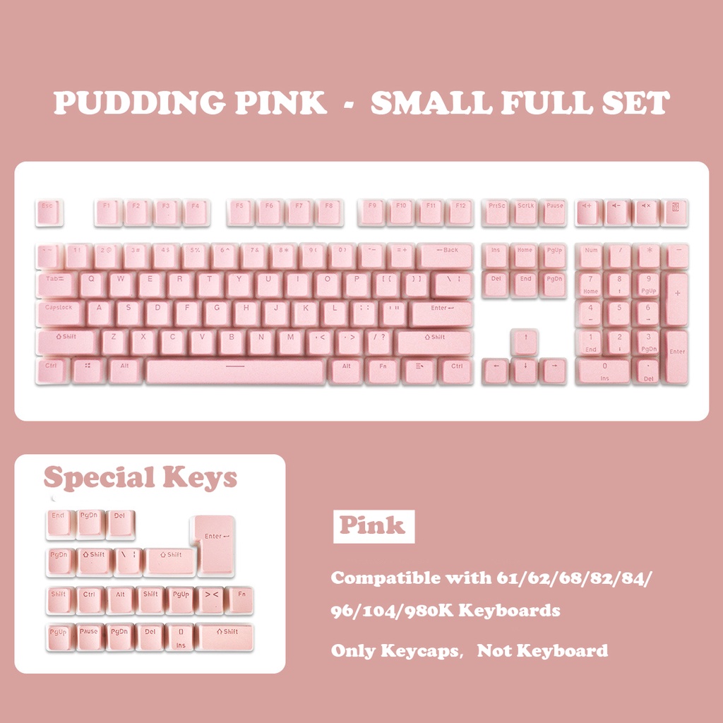 Pink pudding keycap 129 Double Shot PBT pudding keycap Ansi/ISO-Oem ...