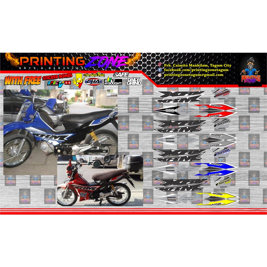 HONDA XRM 125 Stock Sticker Decals High Quality and Durable with Free ...