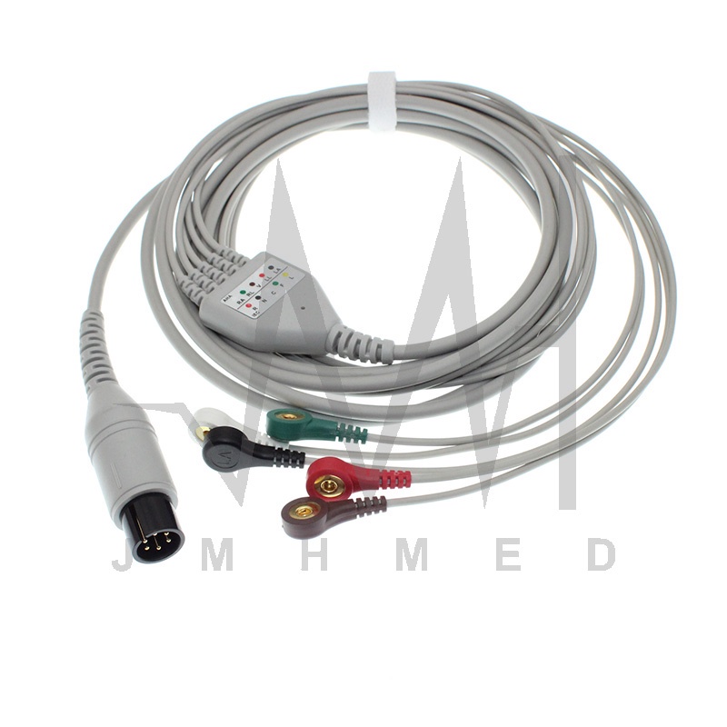 Universal 3/5 Lead ECG EKG Cable For Most Instrument Have 6P Socket Such As Biolight Choice ...
