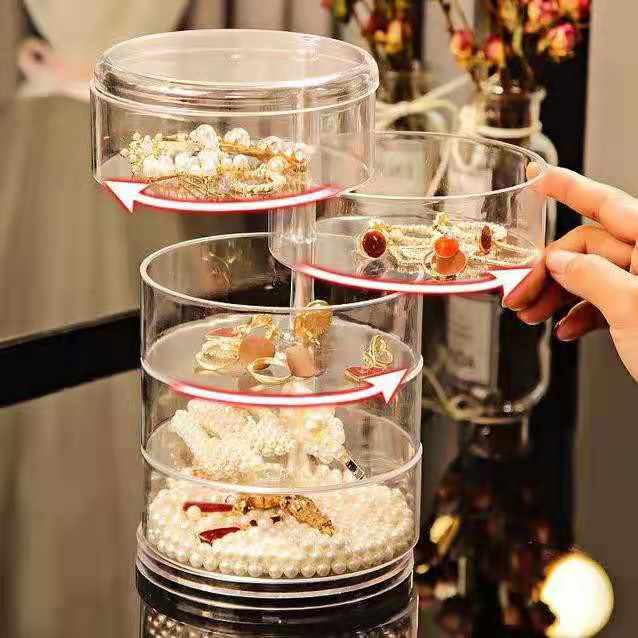 GM.5th floor Rotating Jewelry Storage Box Necklace Earring Bracelet ...