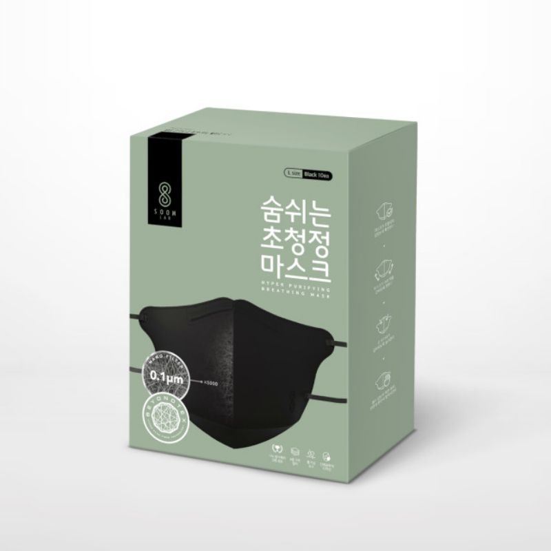 SoomLab black Hyper Purifying Nano Fiber Filter Mask from Korea, Soom ...