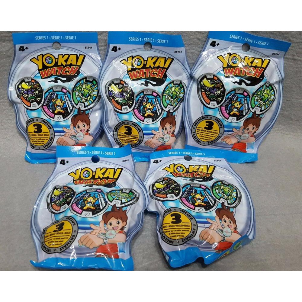 Lot of 5 Packs YO-KAI YoKai Watch Medals Series 1 Series 2 Series 3 ...
