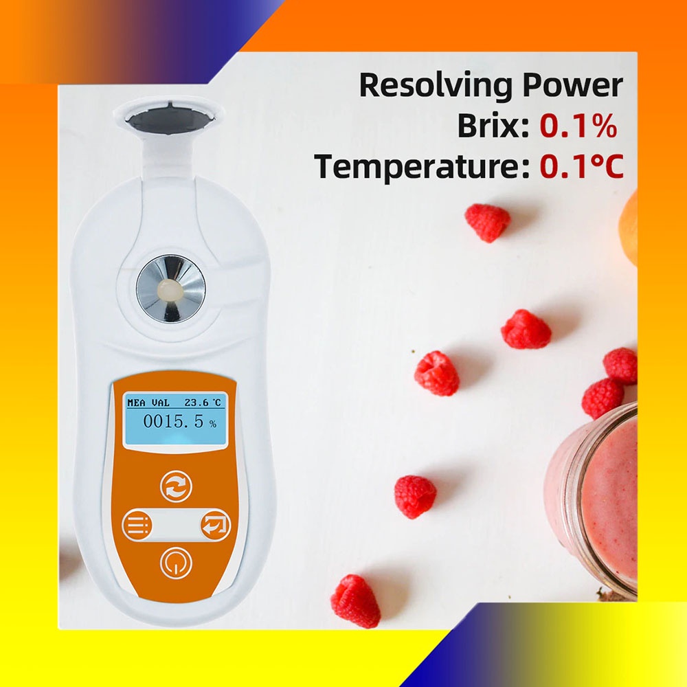 Sugar Content Meter Digital Brix Refractometer Juice Honey Measuring ...