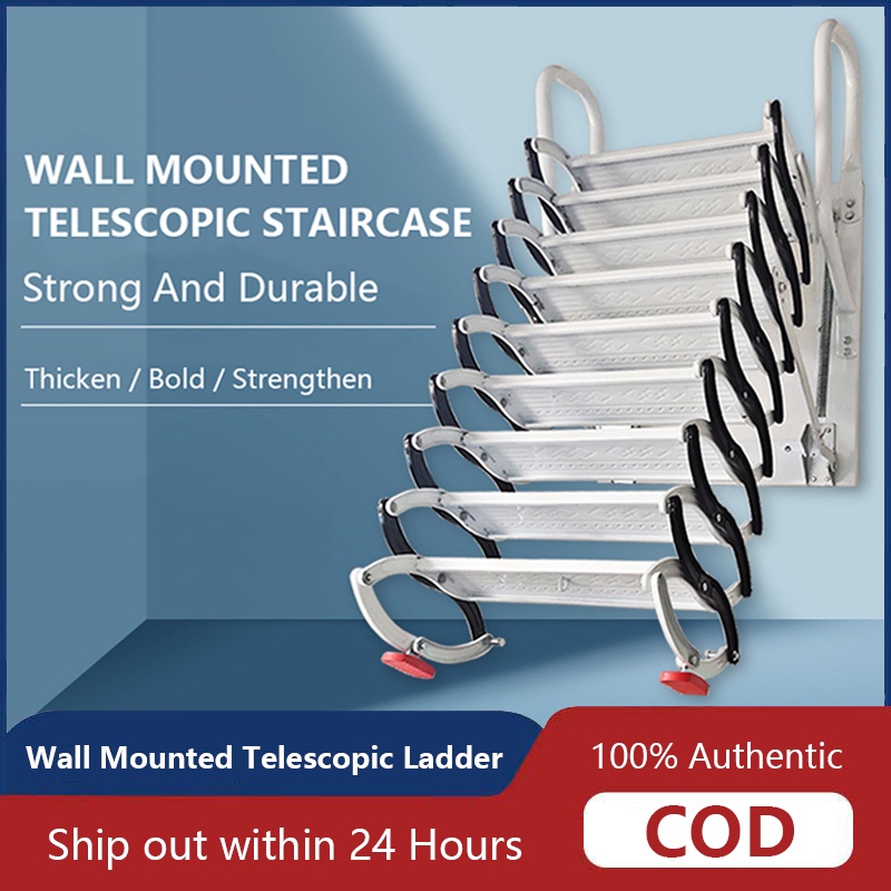 Attic Telescopic Ladder Lifting Wall Mounted Retractable Staircase ...