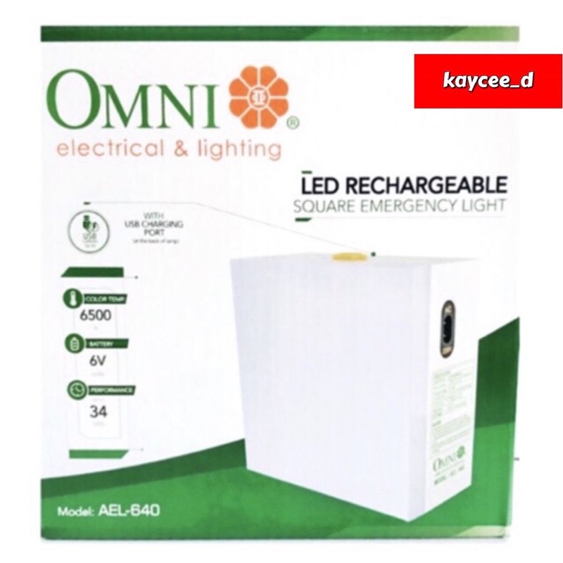 Omni Square LED USB Port Rechargeable Emergency Light-- AEL-640 | Shopee Philippines