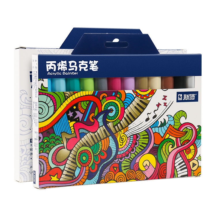 Sta Star Acrylic 1000 Marker Pen 12 24 Colors DIY Paint Color Painting ...