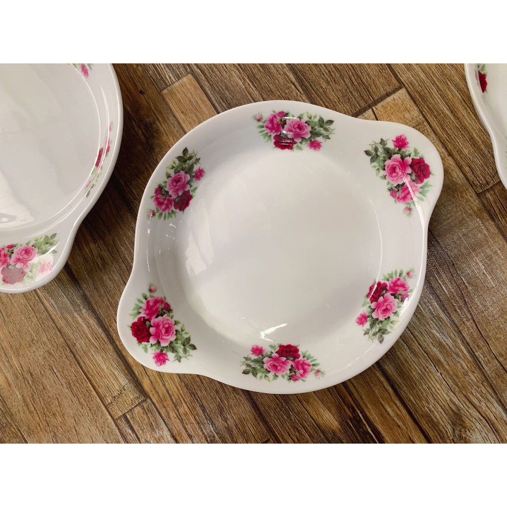 Oval Plate / Pinggan (Pink & Red Rose) | Shopee Philippines
