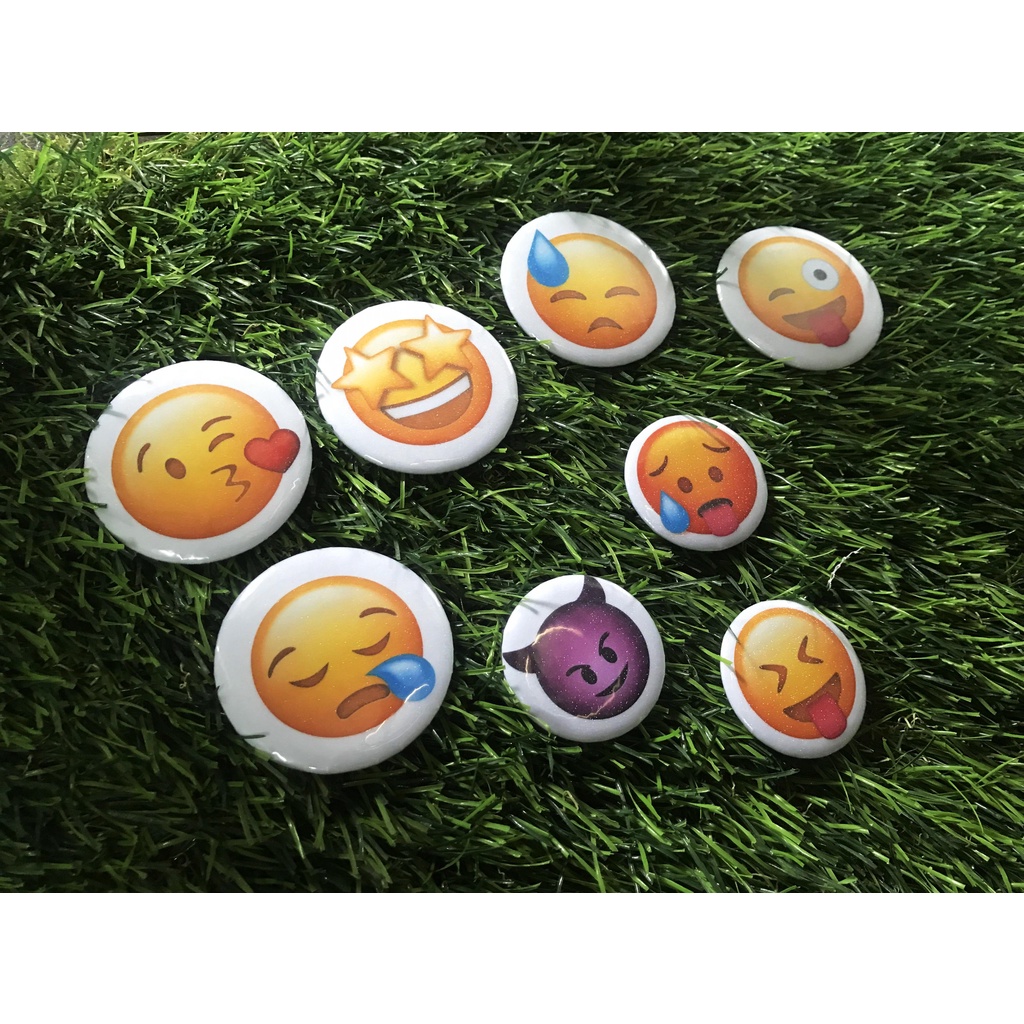 EMOJI Pin Buttons SET B 1.75" (GLITTERY) | Shopee Philippines