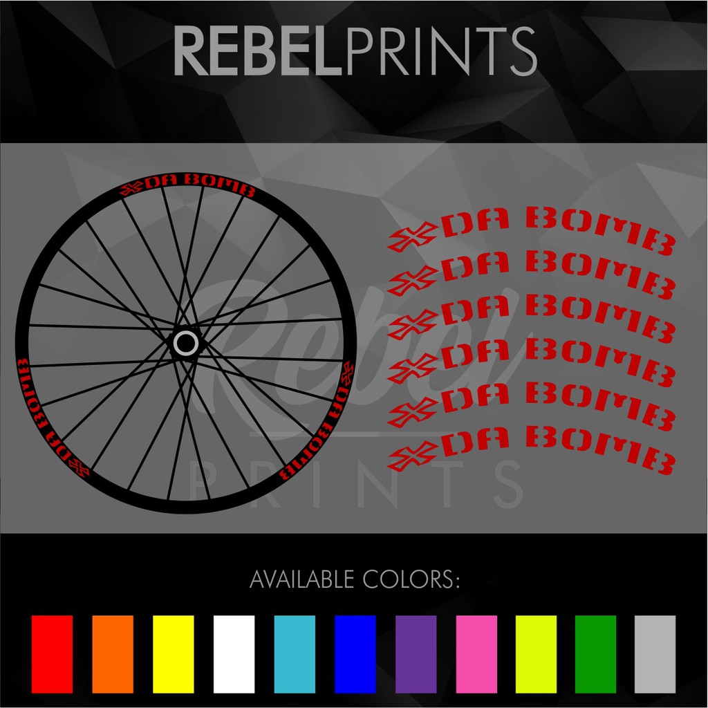 DA BOMB Wheel Rim Decal Stickers for Mountain Bike Road Bike and Fixie ...