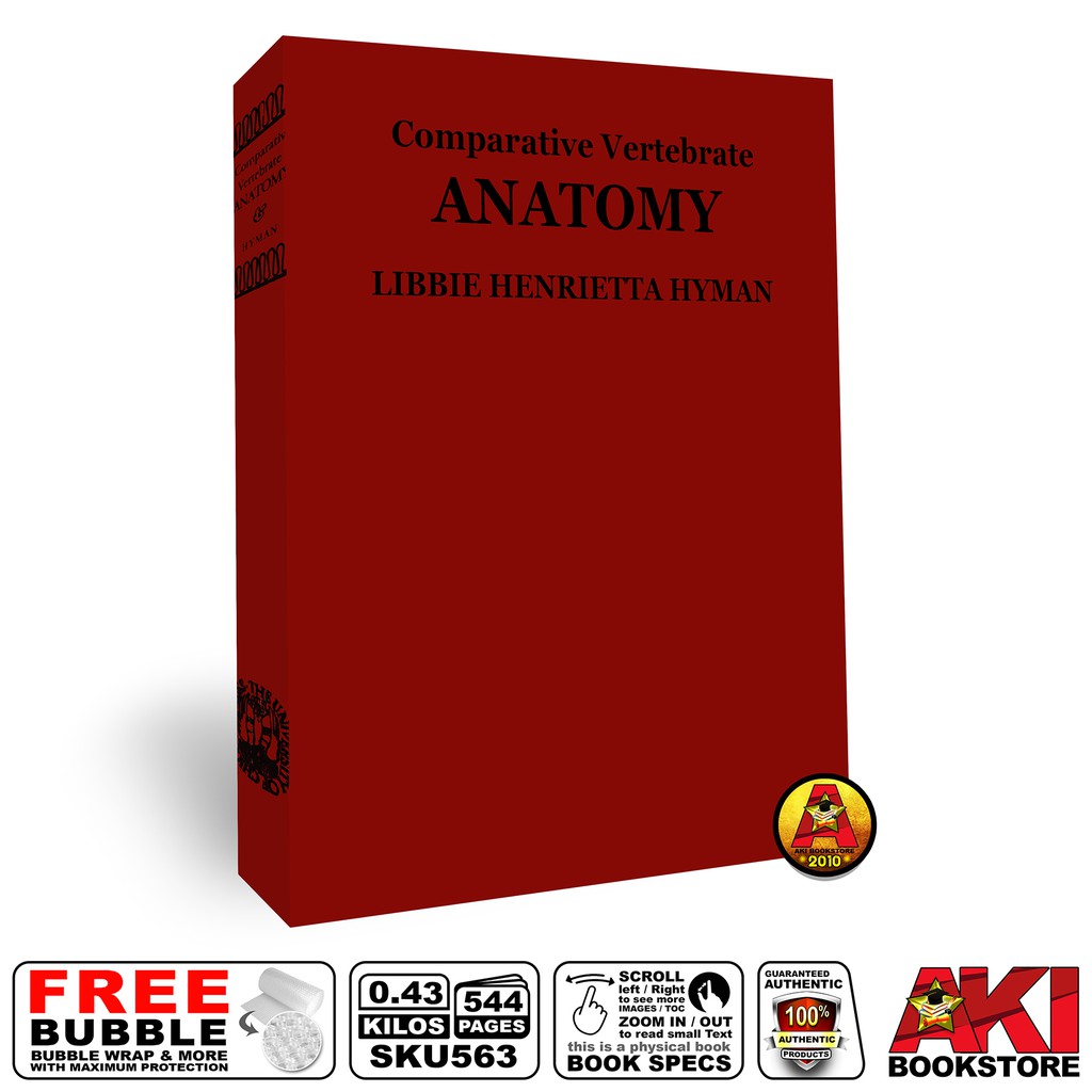 AUTHENTIC Comparative Vertebrate Anatomy © 1965 Libbie Henrietta Hyman ...
