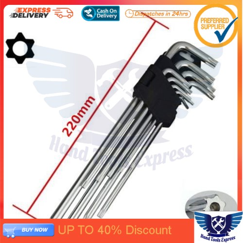 9PCS per set Allen Spanner Torque Wrench Kit Durable Reinforced Hex Key ...
