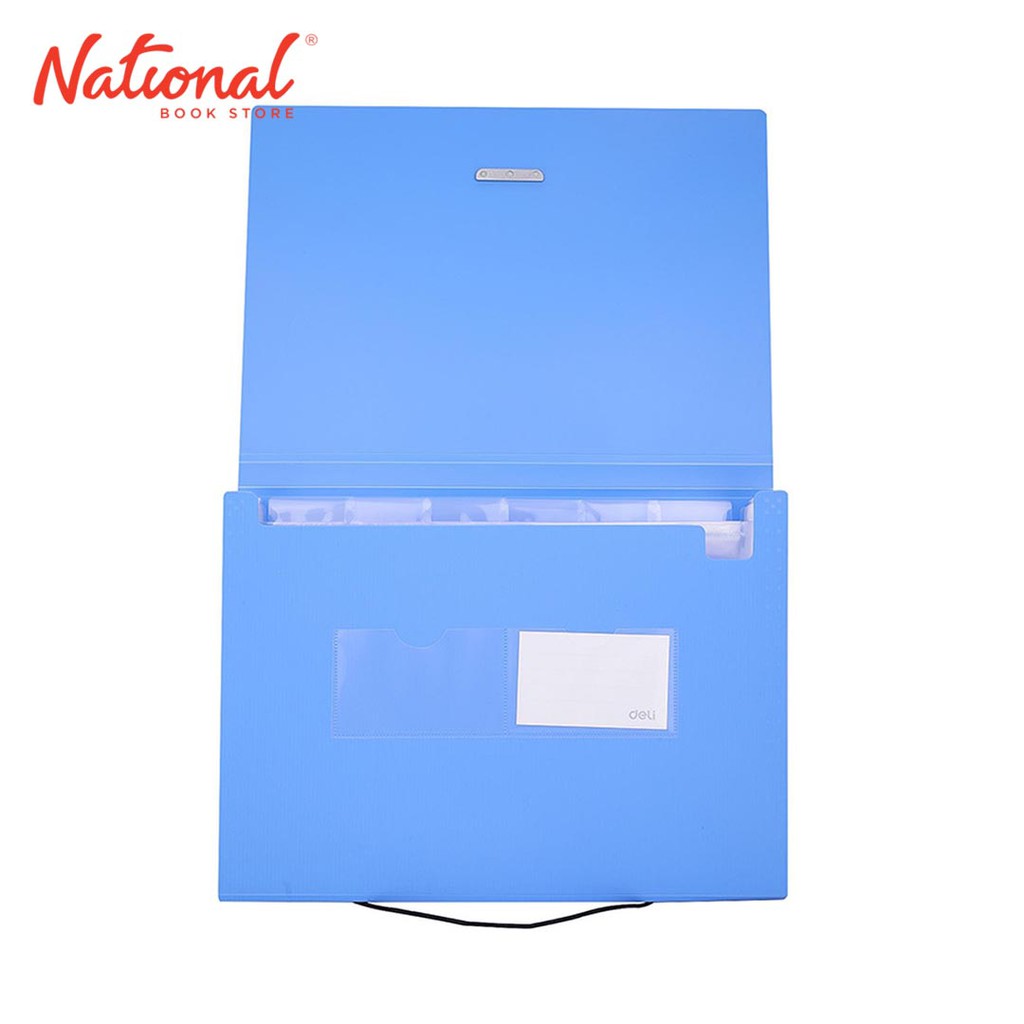Deli Expanding File 5554 A4 6Pockets W Band 2Card Pockets, Blue ...