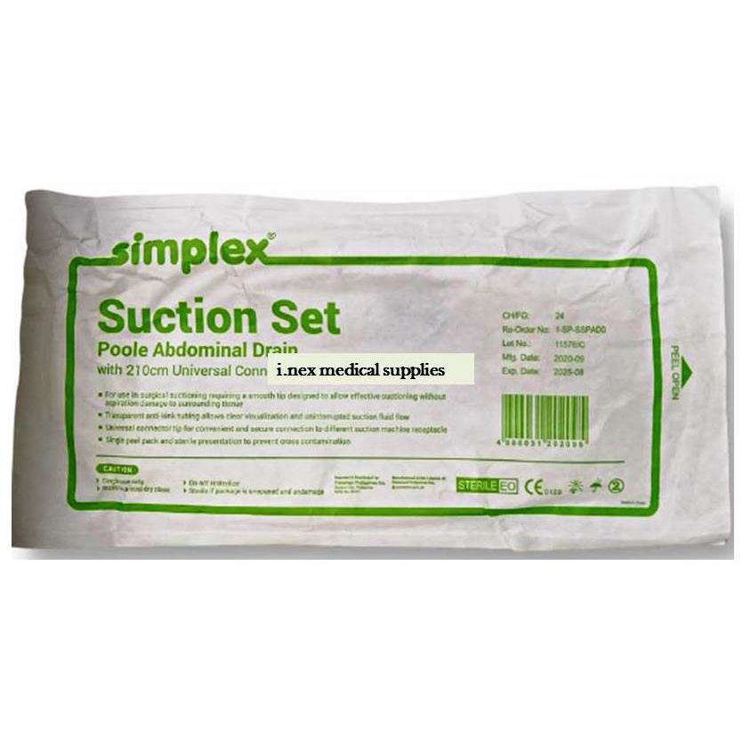 SIMPLEX SUCTION SET POOLE ABDOMINAL DRAIN with 210cm Universal ...