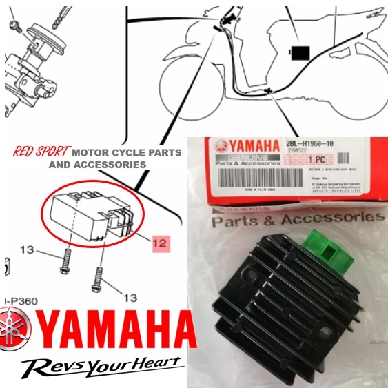 RECTIFIER / REGULATOR for MIO SOUL I 125 2BL-H1960-10 YAMAHA GENUINE ...