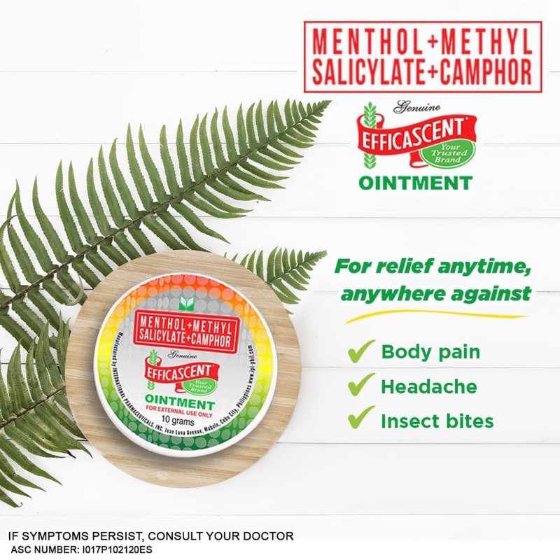 Efficascent Ointment Rub 10g Menthol | Shopee Philippines