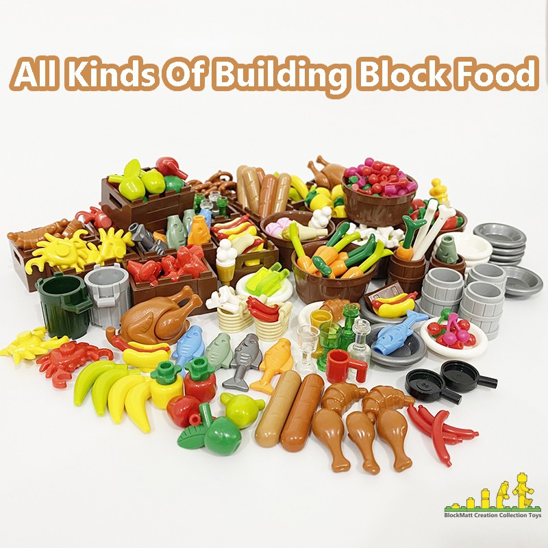 Fruit Food Building Blocks Compatible Brick Kids Toys Gift Apple Bread ...